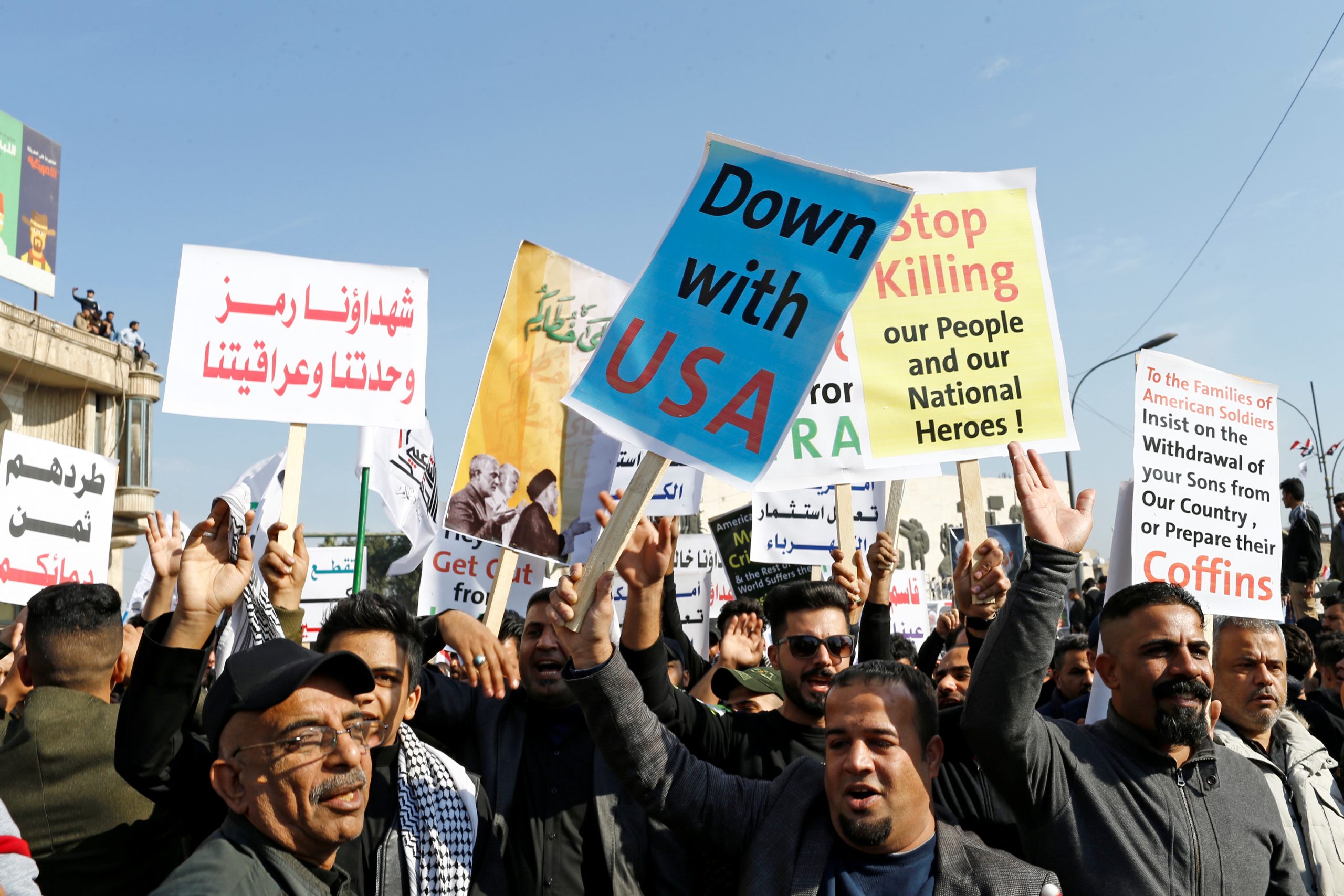 Iraqis Chanting Anti-US Slogans Mark Year Since Soleimani Killing ...