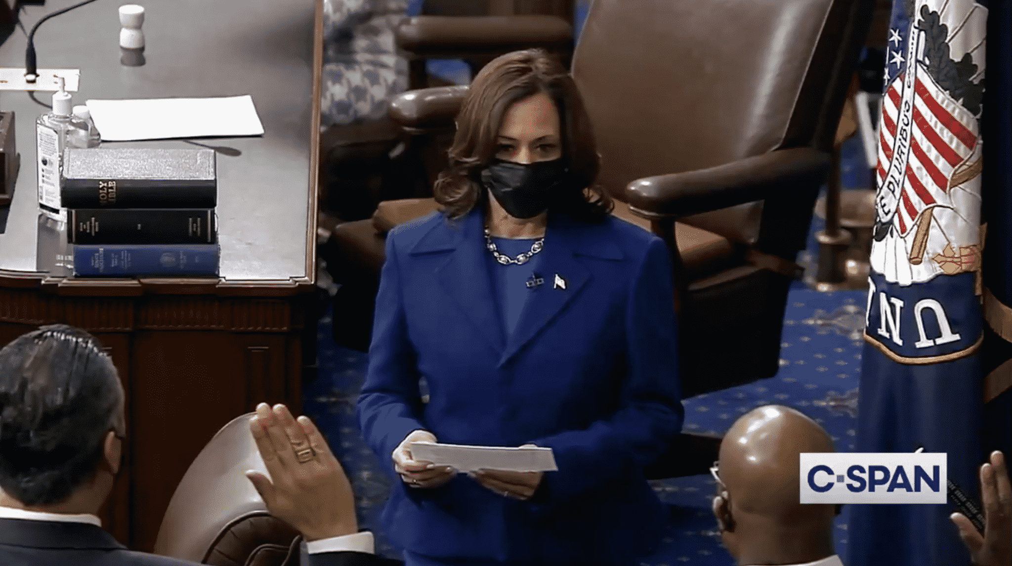 Harris Swears in Three New Democratic Senators Giving the Party Control ...