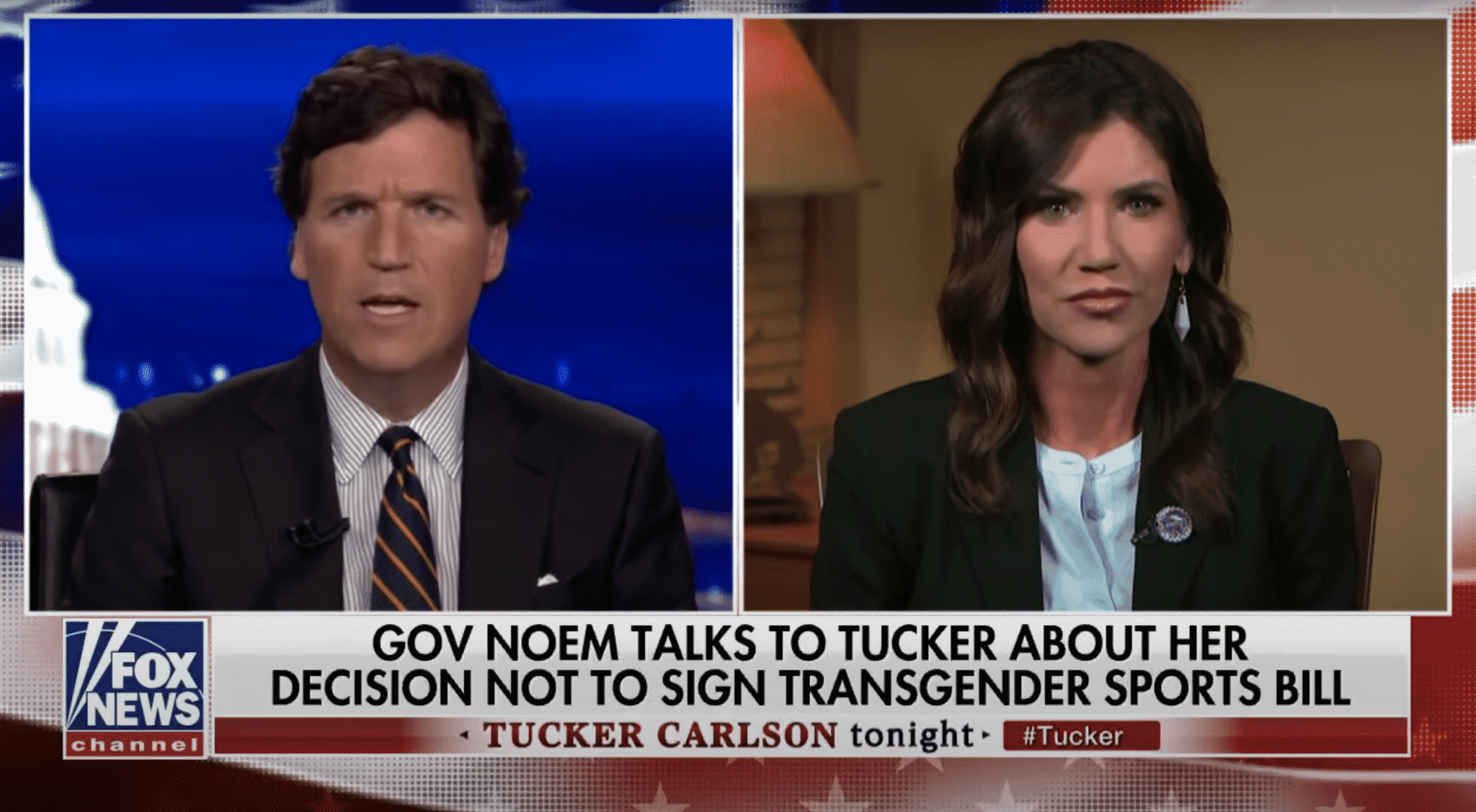 Tucker Carlson Presses Noem on Whether She Is ‘Caving To the NCAA’ Over ...