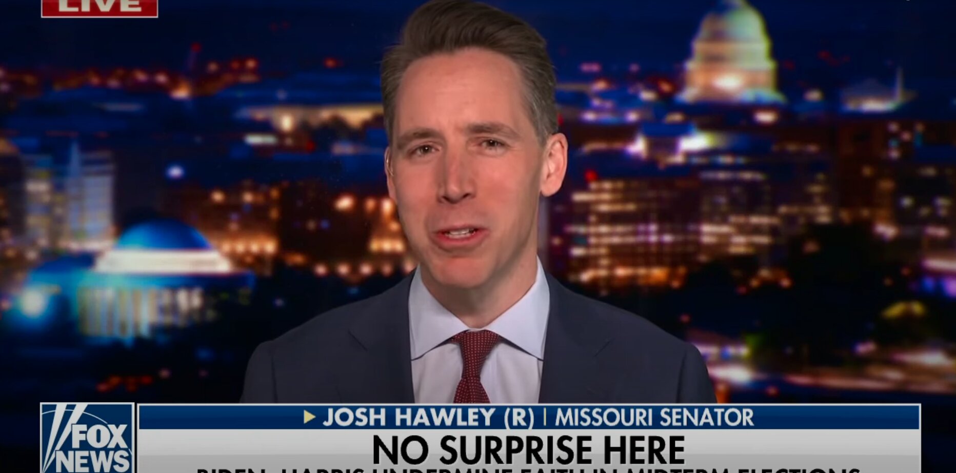 Josh Hawley Claims Dems ‘Don’t Accept Elections That They Don’t Win ...
