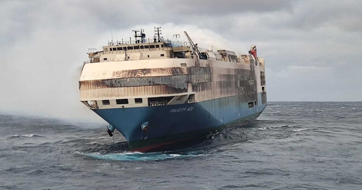 Eerie Photos: Cargo Ship Carrying Thousands of Luxury Cars Finally ...