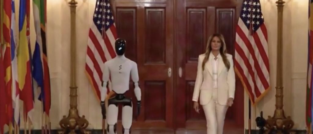 Watch Surreal Scene As Robot That Walks Like Joe Biden Disappears ...